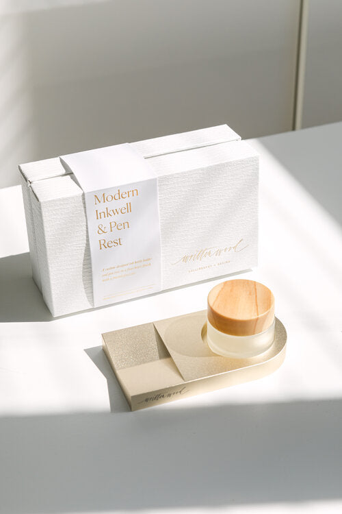Modern Inkwell + Pen Rest – Written Word Calligraphy and Design
