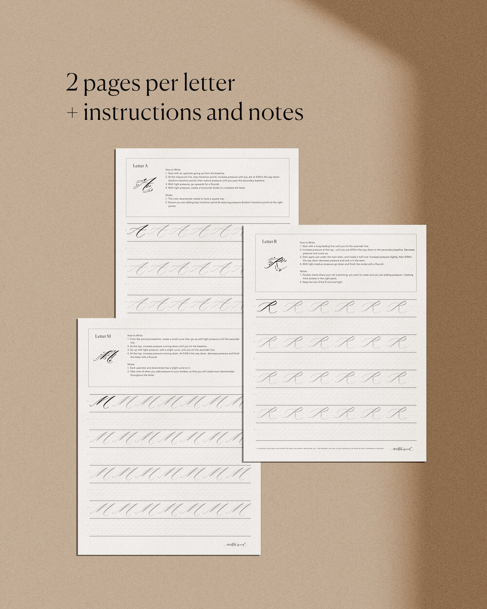 Uppercase Digital Worksheets - Gossamer – Written Word Calligraphy and ...