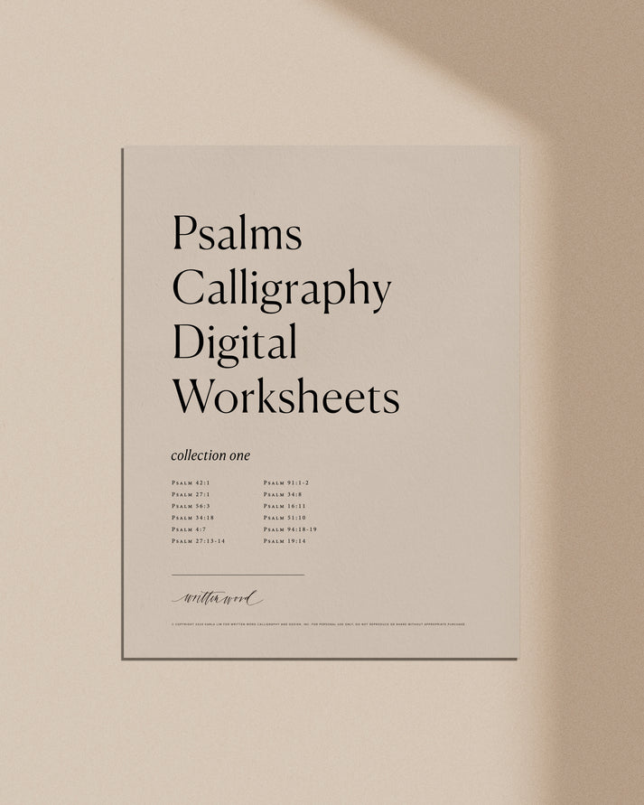 Psalms Collection 1 Digital Worksheets – Written Word Calligraphy and ...