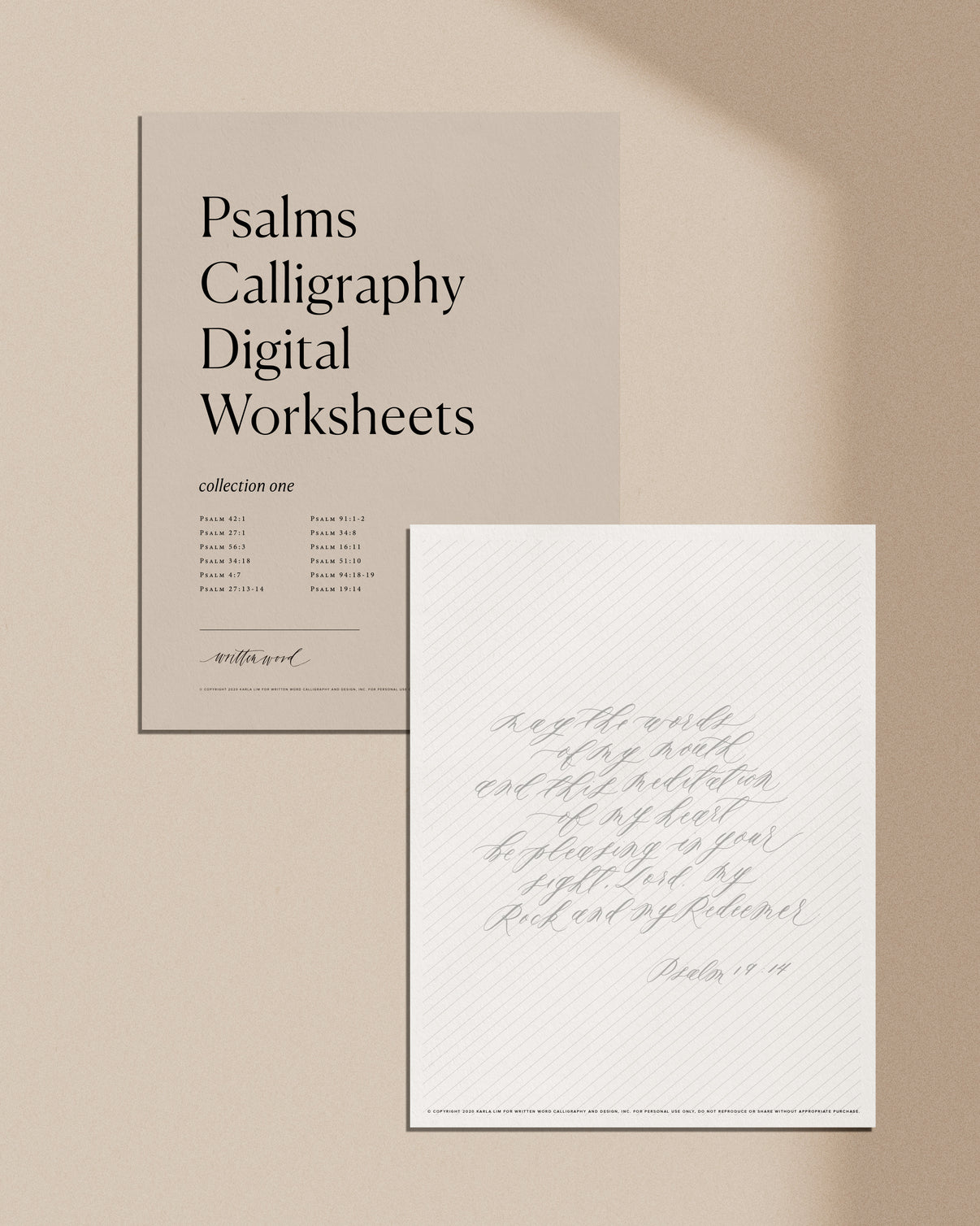 Psalms Collection 1 Digital Worksheets – Written Word Calligraphy and ...